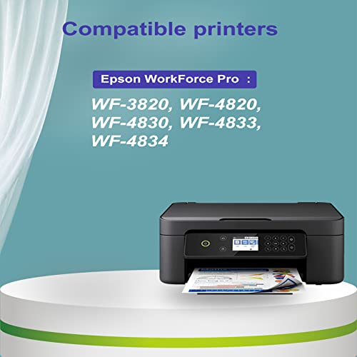 822XL Remanufactured for Epson 822XL Ink Cartridges for Epson 822 XL T822 to use for Epson Workforce Pro WF-3820 WF-4820 WF-4830 WF-4833 WF-4834 Printer (4 Pack BCMY)