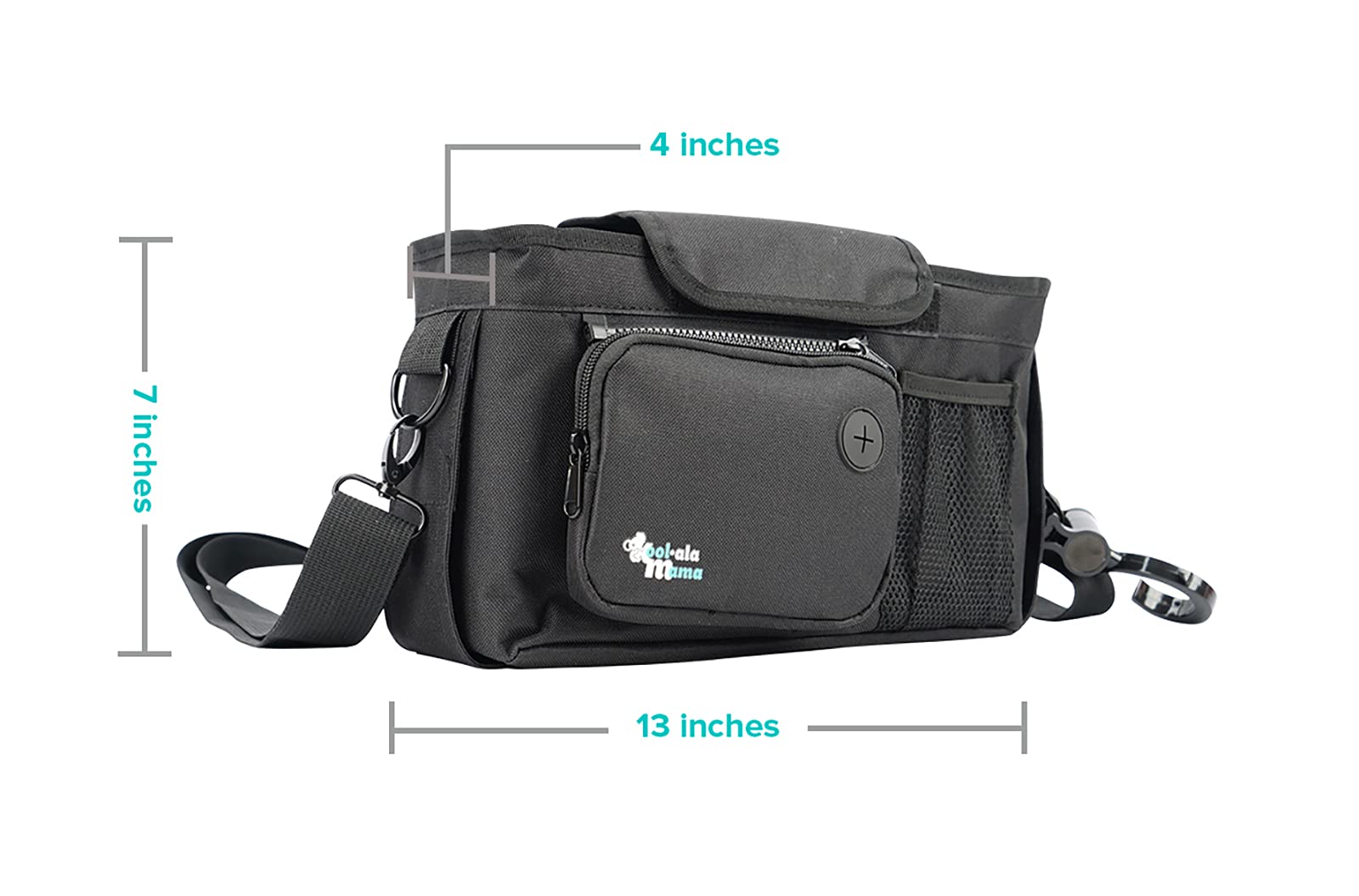 Kool-ala Mama, Universal Stroller Organizer with Insulated Cup Holders, Bonus Bag Hook & Diaper Changing Pad, Stroller Caddy, Detachable Wallet, Fits Bugaboo, Baby Jogger, Britax, Uppababy, Graco