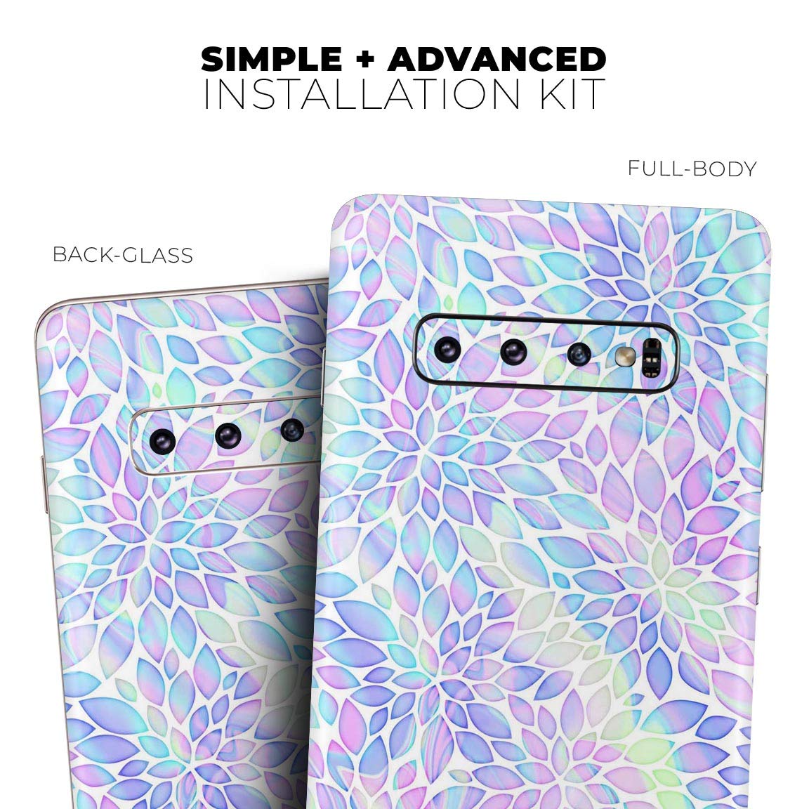DesignSkinz Iridescent Dahlia v3 Protective Vinyl Decal Wrap Skin Cover Compatible with The Samsung Galaxy S20 (Screen Trim & Back Glass Skin)
