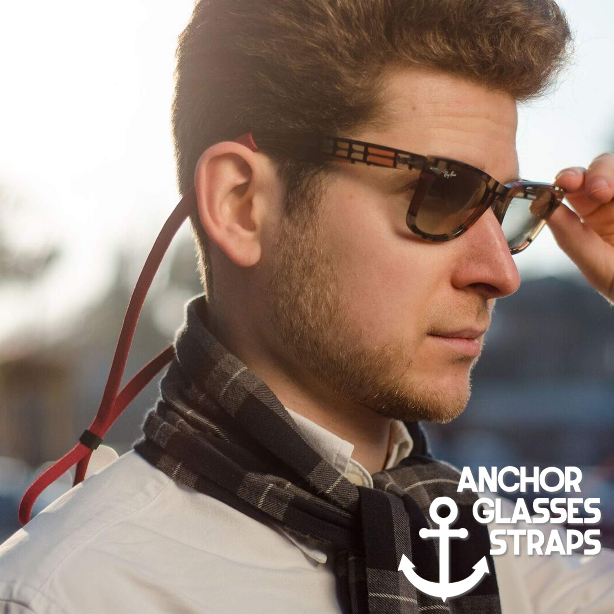 Anchor Glasses Straps Glasses Strap 4 Pack Sunglasses Strap Adjustable Stretch Universal Fit for Kids to Adult Sport Eyewear Holder Retainer