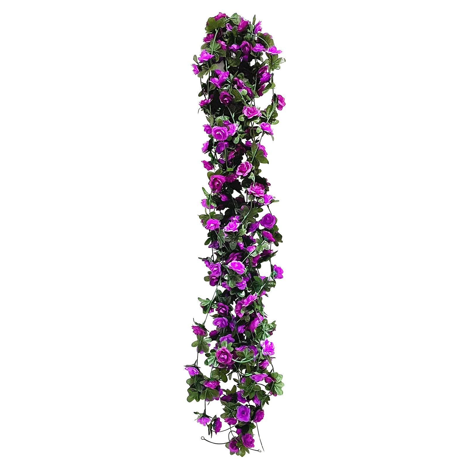 ALINREDBX 5pcs Artificial Flowers Fake Rose Vine Flowers Plants Hanging Rose Ivy for Home Hotel Wedding Party Garden Décor (Dark Purple)