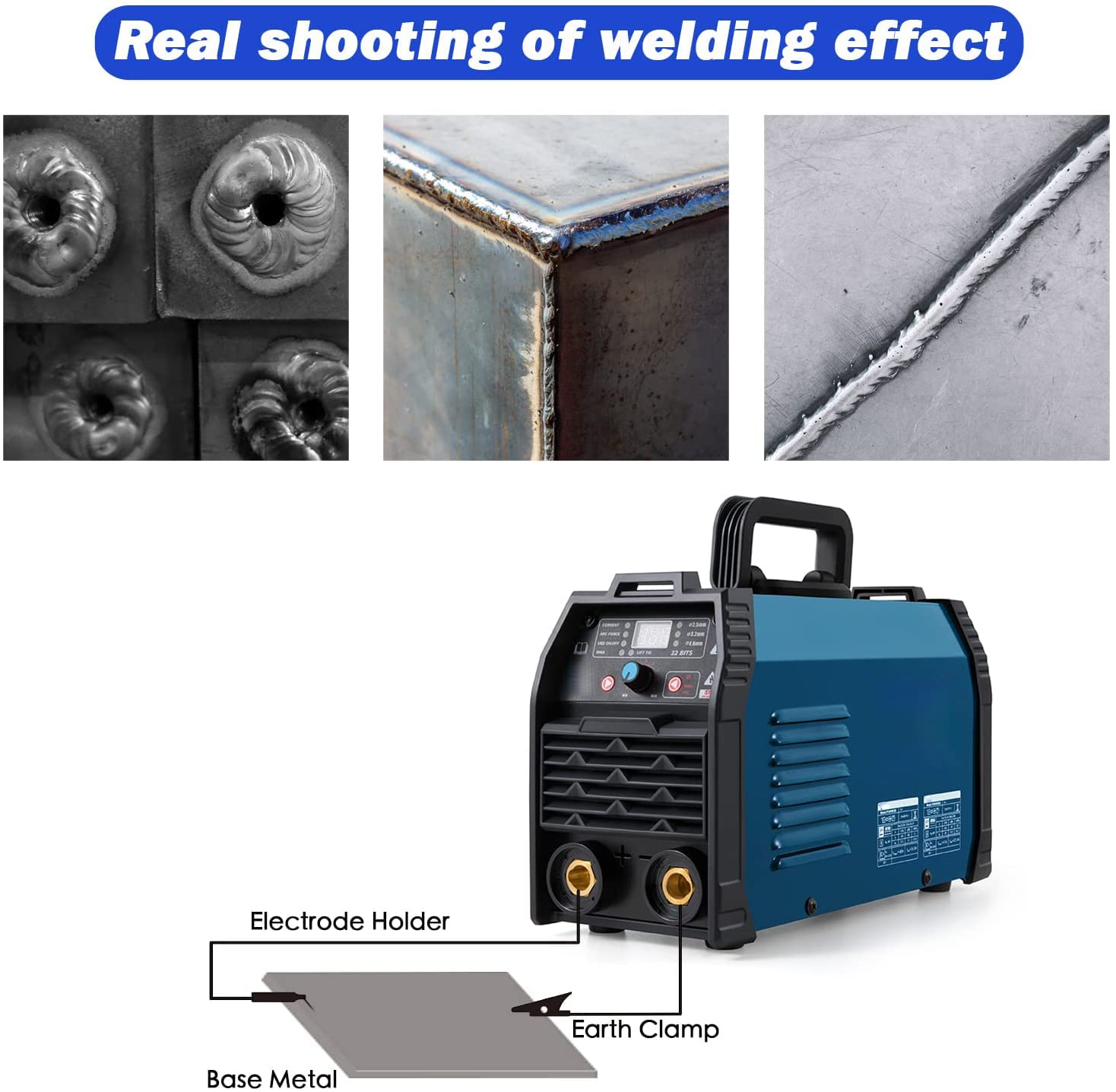 200A ARC Welding Machine, 110V/220V DualĀ Voltage Welder, IGBT Stick MMA Welder LED Display with Electrode Holder Work Clamp