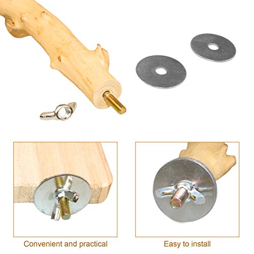 5 PCS Bird Perch Wood Stand Pole,Bird Wood Perch Platform Exercise Playground Toy for Pet Parrot Budgie Parakeet Cockatiel Conure Lovebirds Cage Accessories Toys (H01)