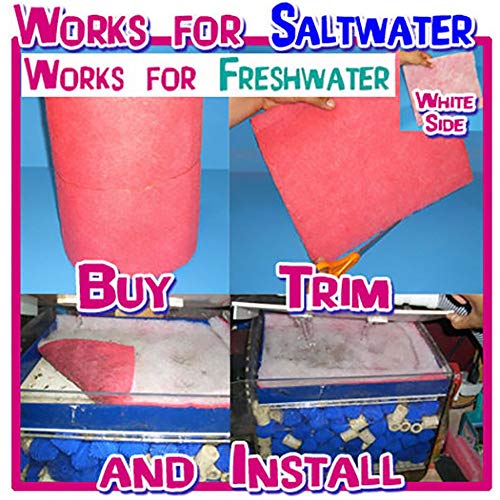 Pinky Filters Pond & Aquarium Filter Media Pads for Saltwater and Freshwater | Premium Authentic Pinky Filter Floss for Fish Tanks and Ponds (12" x 48" - 4 Feet Total)