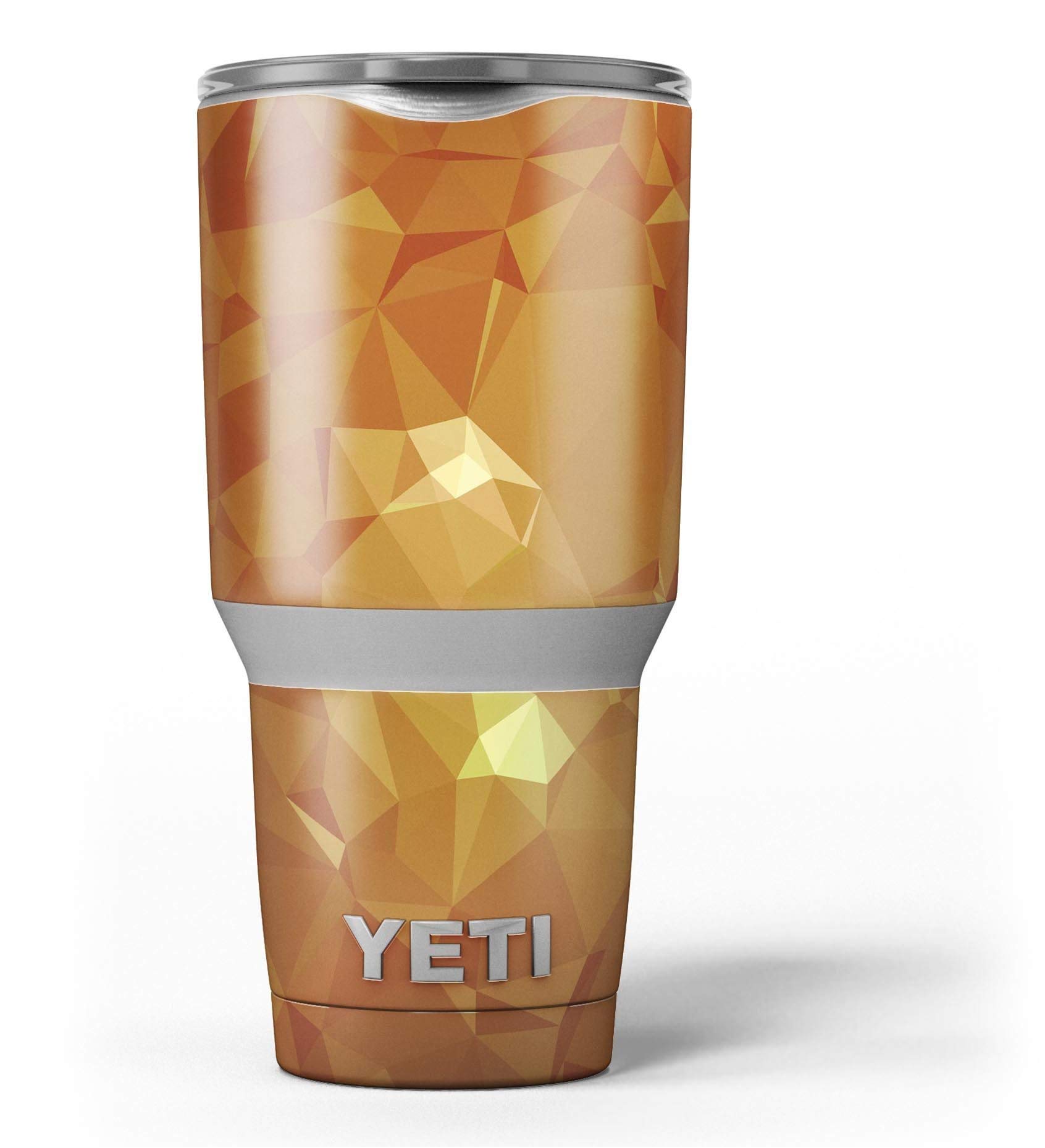 Design Skinz Orange Geometric V15 - Skin Decal Vinyl Wrap Kit Compatible with The Yeti Rambler Cooler Tumbler Cups