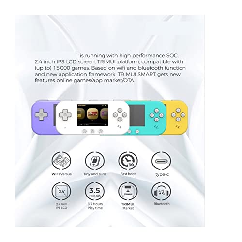 2.4-inch TRIMUI Smart Mini Handheld Game Console with Retro Video Game Console with WiFi Pocket (Color : Blue)