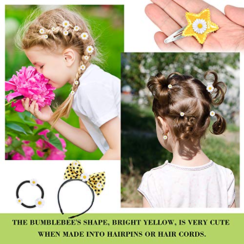 Hicarer 50 Pieces Flatback Resin Daisy Flowers Daisy Flower Epoxy Charms Mini Decorated Daisies Artificial with Storage Box for DIY Craft Cloth Pen Box Home Decoration, 3 Sizes (White and Yellow)