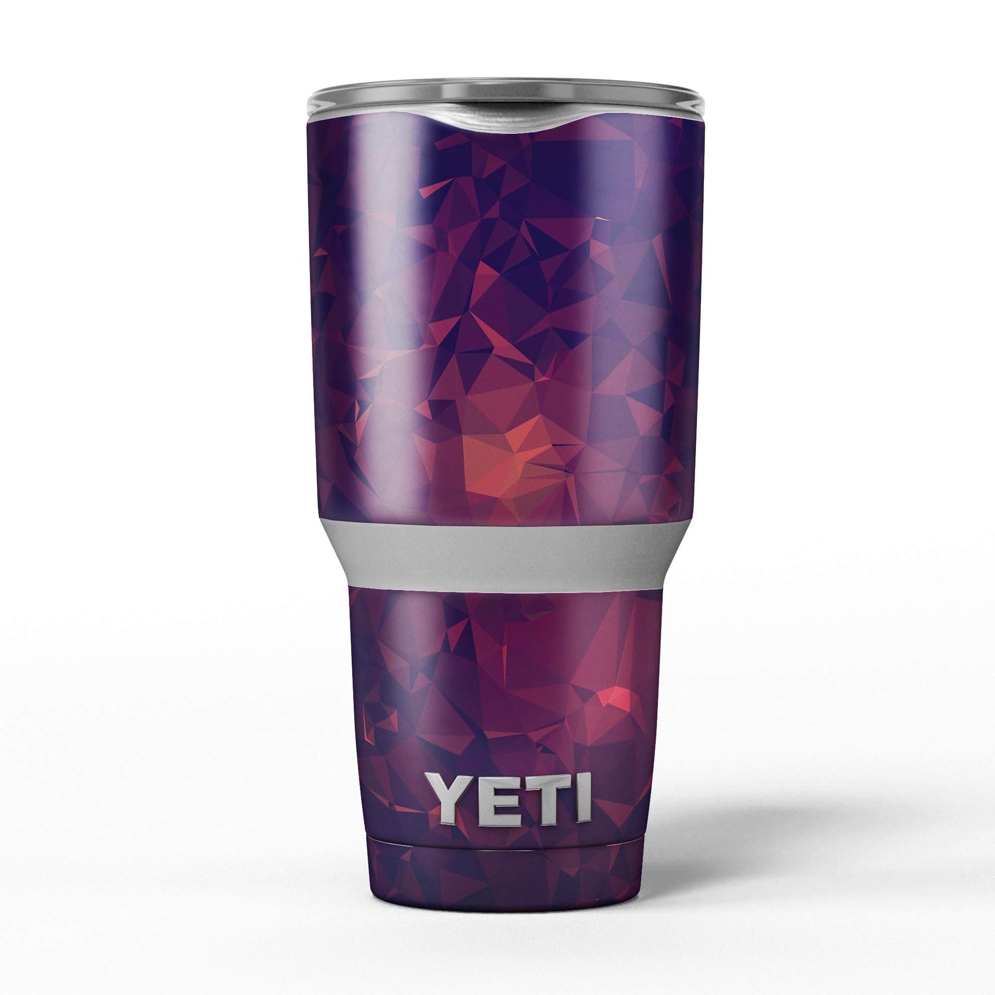 Design Skinz Red and Purple Geometric Triangles - Skin Decal Vinyl Wrap Kit Compatible with The Yeti Rambler Cooler Tumbler Cups