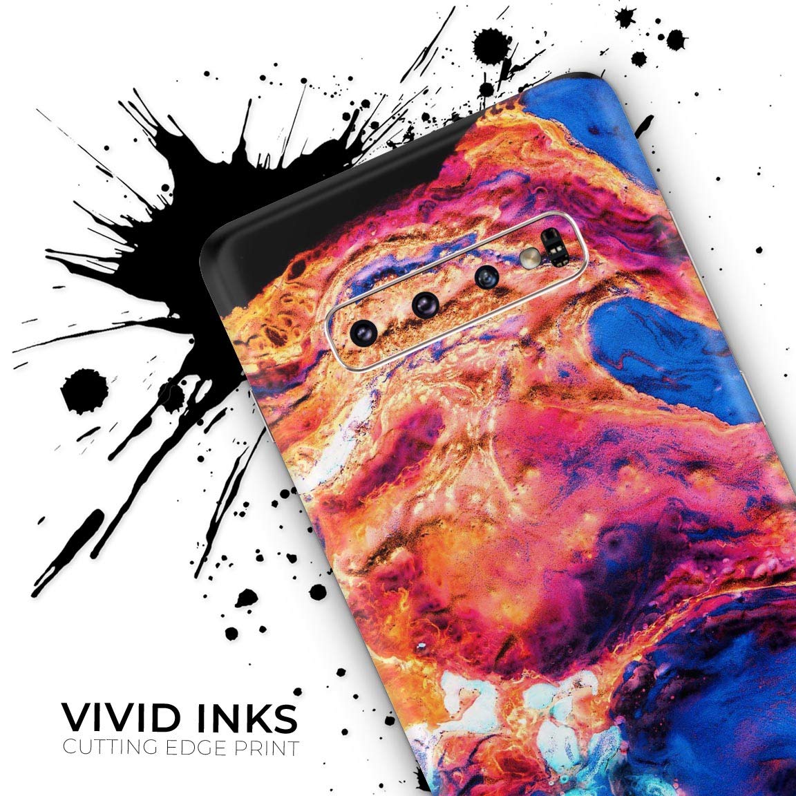 DesignSkinz Liquid Abstract Paint V72 Protective Vinyl Decal Wrap Skin Cover Compatible with The Samsung Galaxy S20 (Screen Trim & Back Glass Skin)