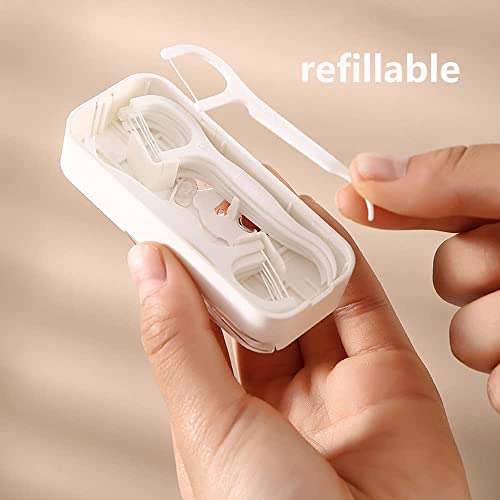 4 Pack Floss Pick Dispenser, Dental Floss Dispenser, Portable Floss Dispenser, Floss Dispenser Refillable, Dental Floss Portable Case with 48 Dental Floss Picks