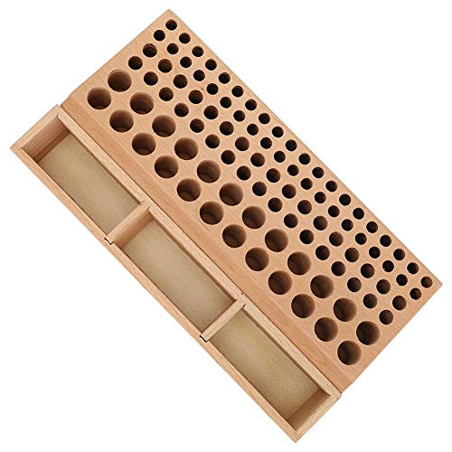 GLOGLOW Leather Tool Holder, 98 Holes Wooden Leather Tools Storage Box Hand Work Tool Organizer Rack (100 Holes)