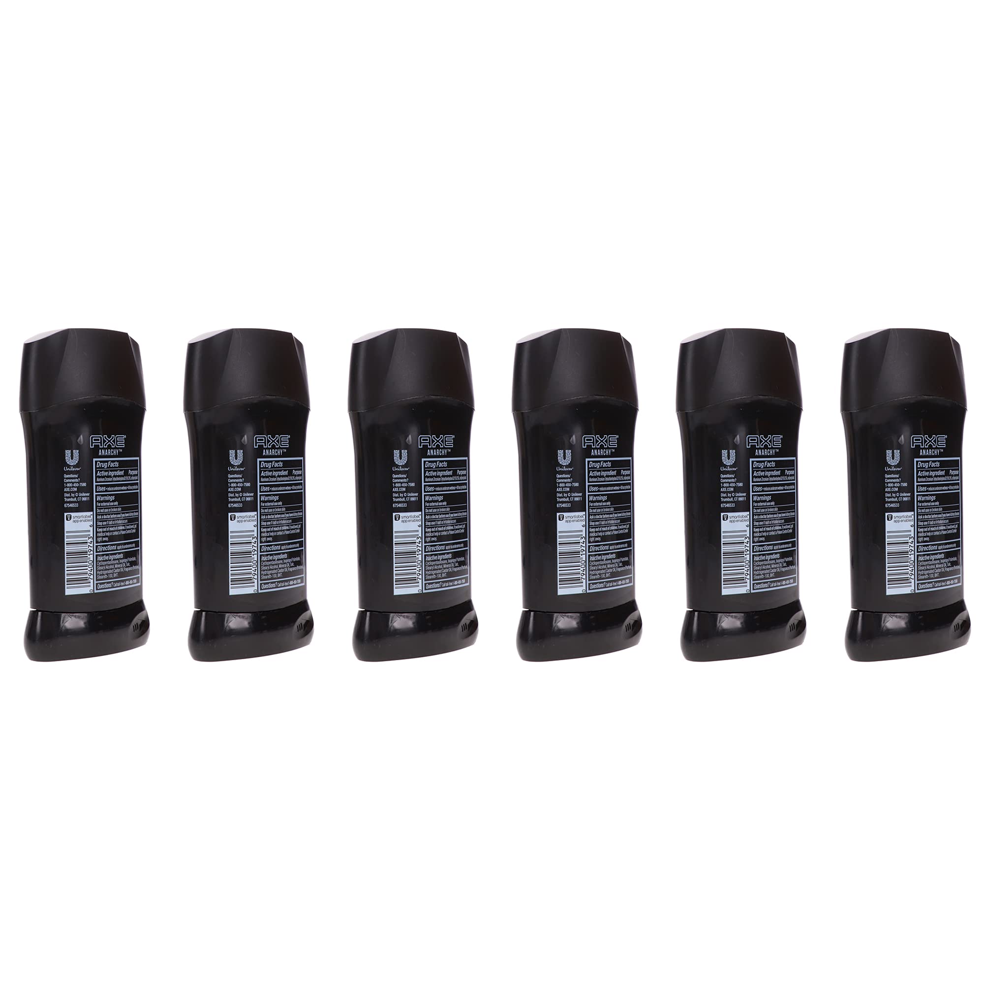 Axe Dry Anti-Perspirant Invisible Solid, Anarchy 2.70 oz (Pack of 6)
