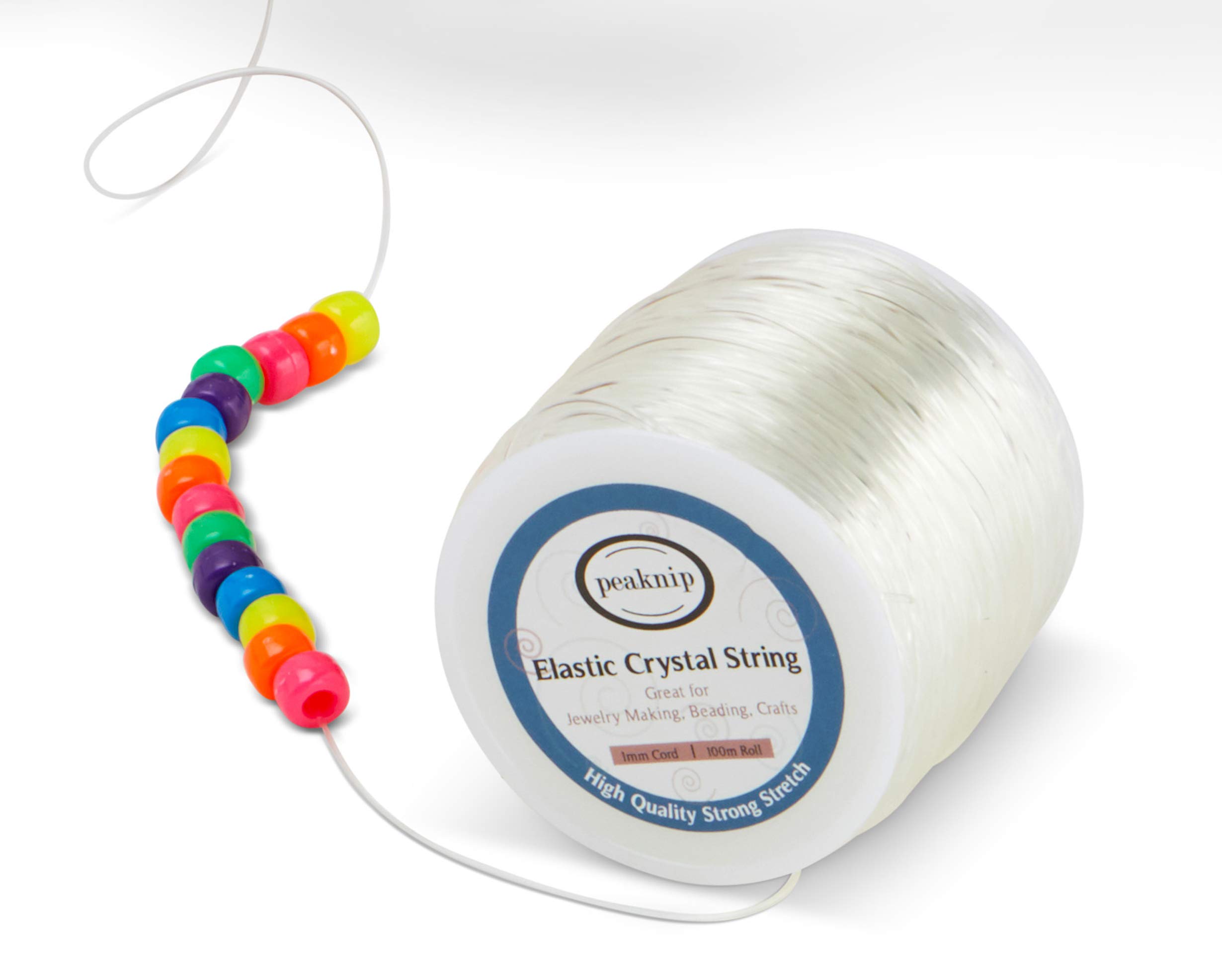 1mm Elastic Bracelet String - Elastic Cord for Necklace, Bracelet Beading and Jewelry Making - Strong and Stretchy (Clear)