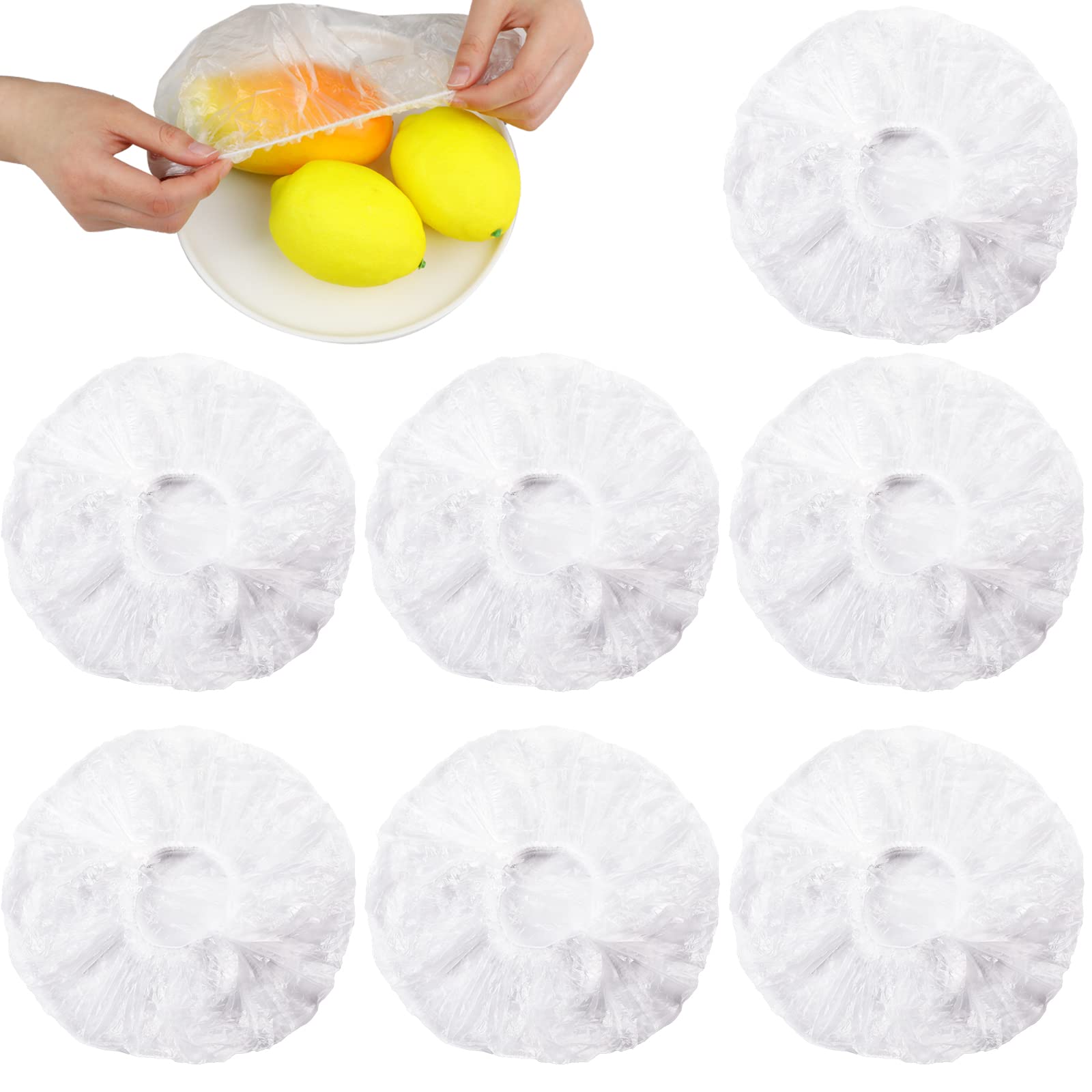 200PCS Plastic Bowl Covers Elastic Reusable Bowl Covers for Food Storage, Stretch Covers for Bowls, Fresh Keeping Bags Stretch Lids Kitchen Wrap Seal Bags for Cover Food
