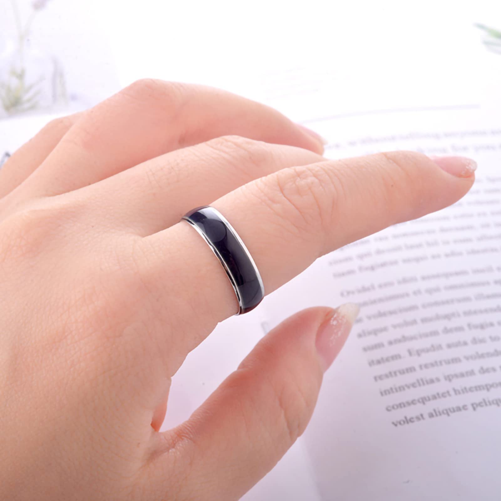2 Pcs Mood Rings for Kids Men Women With Color Mood Chart Stainless Steel Band Mood Jewelry Size 8 & 9
