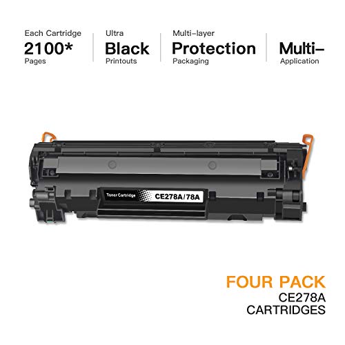 E-Z Ink (TM Compatible Toner Cartridge Replacement for HP 78A CE278A to use with Pro P1606dn, M1536dnf, P1566, P1560, P1606, M1536 Printer (Black,4 Pack)