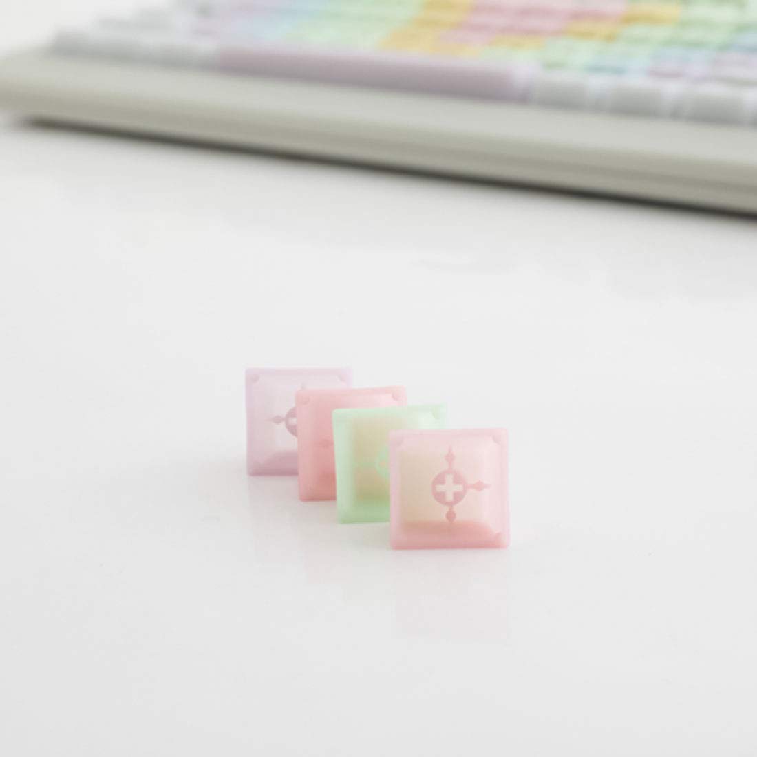HMANE 109 Keys POM Jelly Keycaps Set, Rainbow Blank Doubleshot Translucent OEM Profile Mechanical Gaming Keyboard Keycaps for 60ï¼…/87 TKL/104/108 Cherry MX Switches