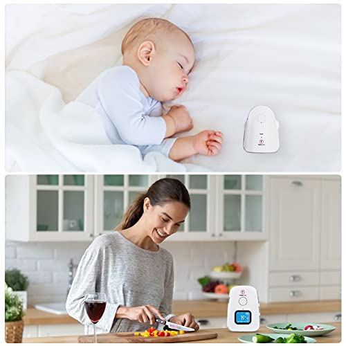 Audio Baby Monitor Crown [Updated Version] TimeFlys,Temperature Monitoring,Vibration,Lullabies,Rechargeable Battery,Two Way Talk,USB Connection,Zero Emission at Night Mode,Long Range up to 1000 ft