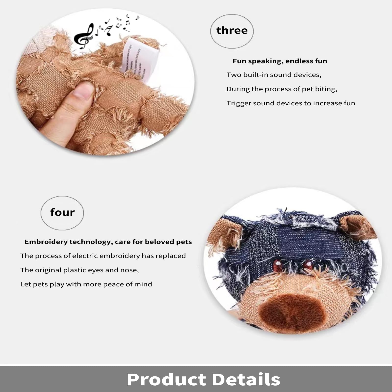 2023 New Indestructible Robust Bear Dog Toy- Companion for Heavy, Stuffed Plush Dog Toys Ideal Pet Gift for Small, Medium, and Large Breeds (L, Blue)
