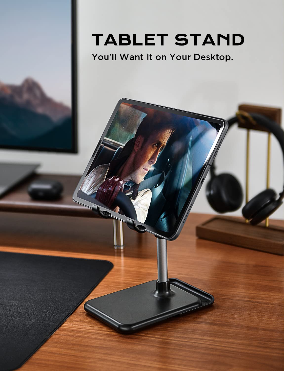 LISEN Cell Phone Stand Tablet Stand Holder [Never Tip Over] iPad Stand for Desk iPad Stands and Holders for Desk Compatible with All Tablets & Smartphones