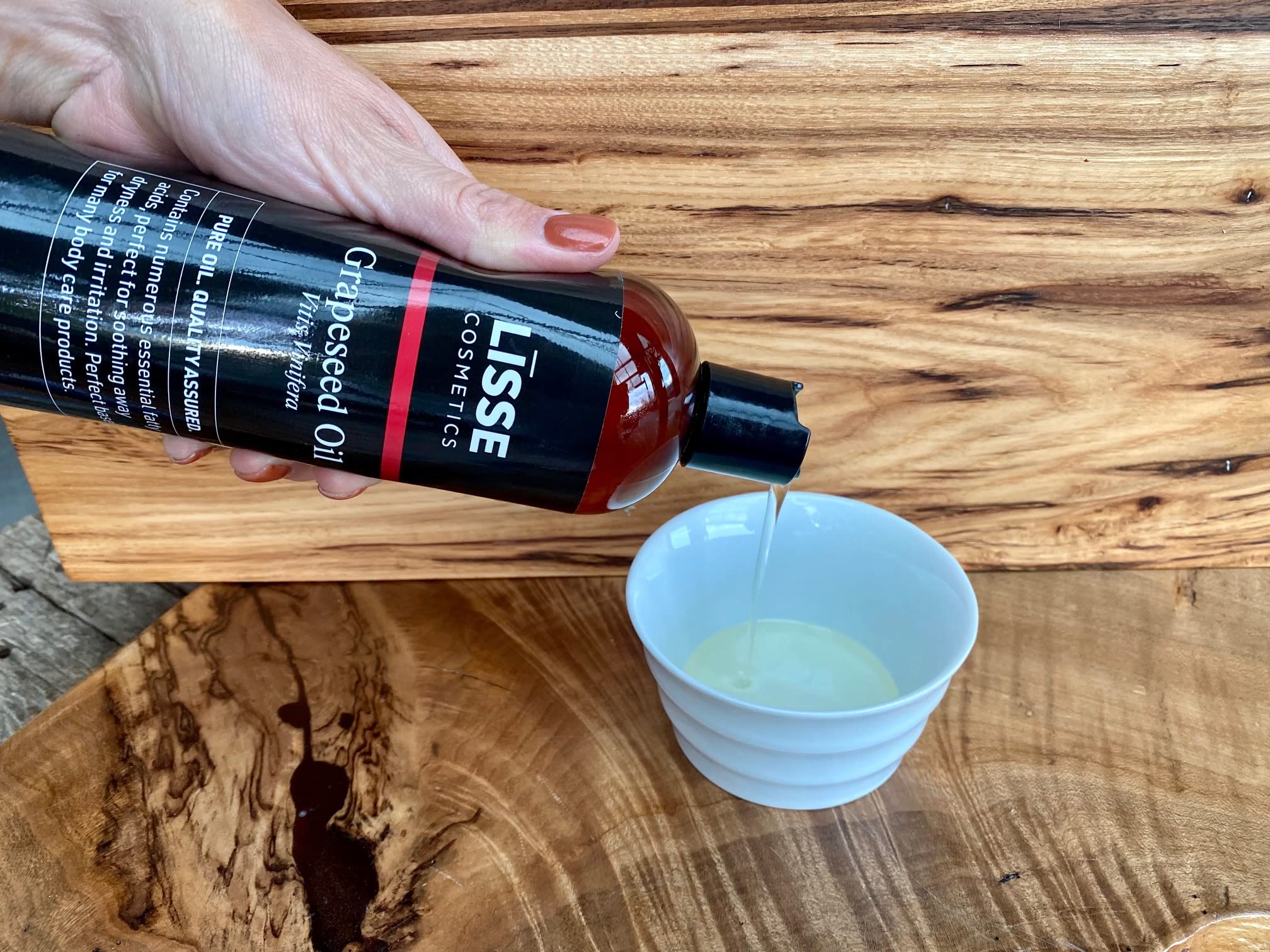 Lisse 100% Pure Grapeseed Oil - Batch Tested and Third Party Verified - For All Skin Types