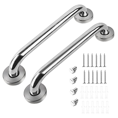 2 Pack 12 Inch Shower Grab Bars, LONVICHTT Stainless Steel Shower Handle, Bathroom Safety Bars, Elderly, Pregnant, Handicap Senior Assist Bath Handle