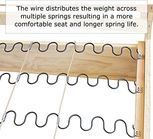 House2Home Upholstery Stay Wire for Sofa Furniture Springs, 20ft with 40 Clips, 16 Gauge, Includes Instructions