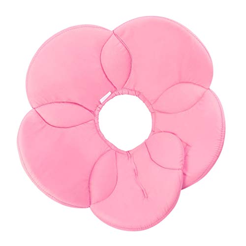POPETPOP Pet Recovery Collar - Adjustable Dog Cat Cone Collar Soft Elizabethan Protective Collars Dog Cones After Surgery for Cat and Puppy (Pink)