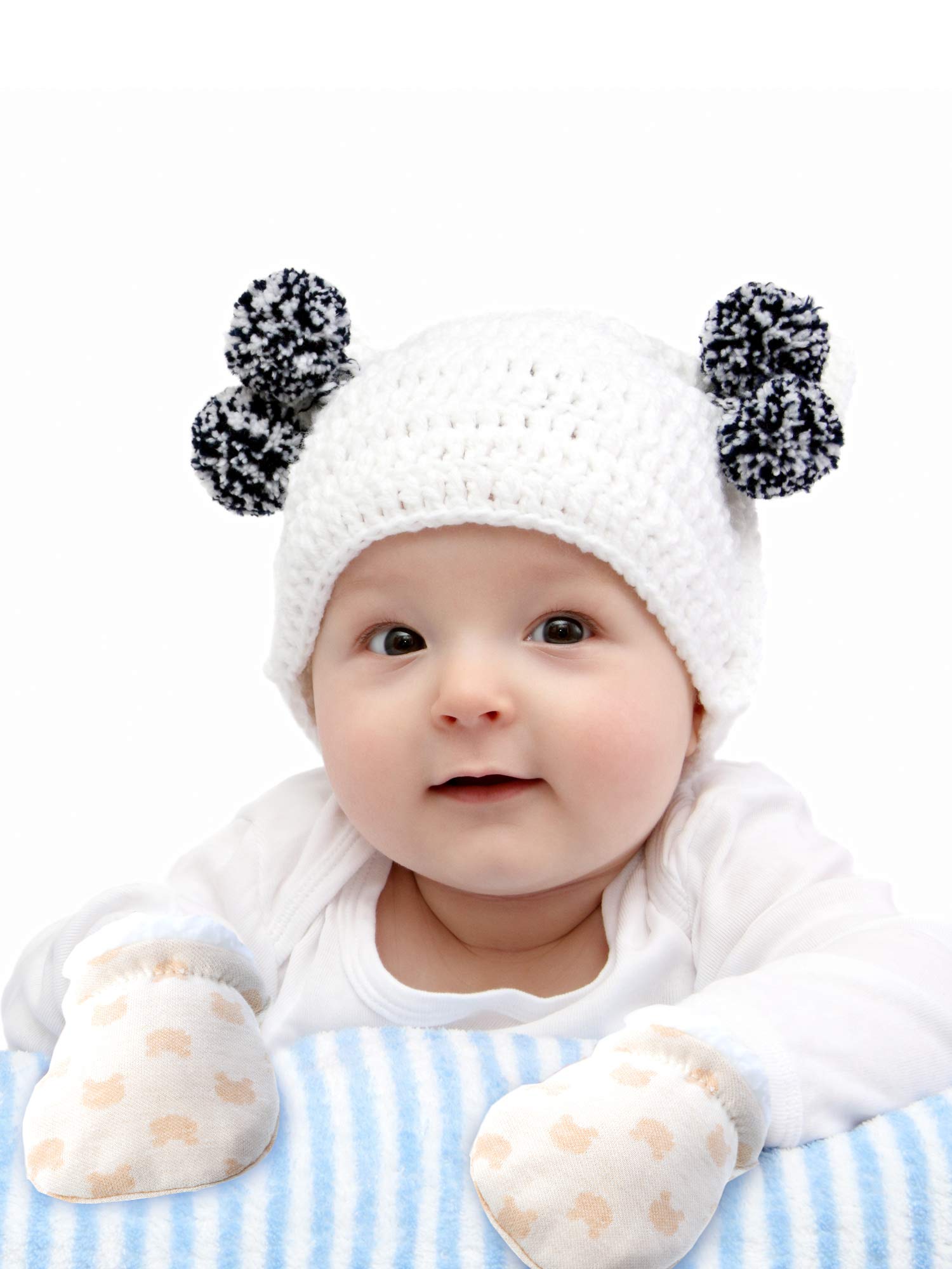 Blulu 3 Pairs Newborn Mitten Gloves Baby Winter Mittens Warm Infant Cotton Mittens