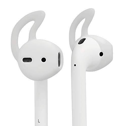 Ear Hooks Covers Anti Slip Soft Silicone Tips for Earphones Headphones Universal One Size - 5 Pairs (Black, Blue, Clear, Red, White)