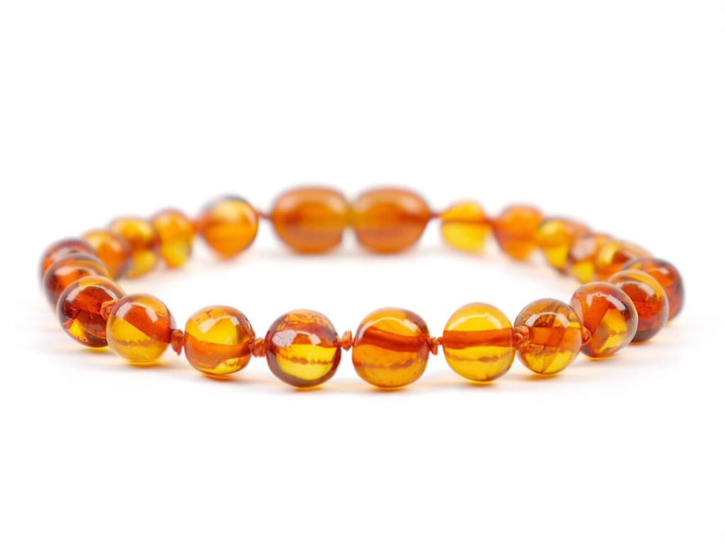 Baltic Amber Necklace and Amber Bracelet - Natural Amber from Baltic Region (13in. and 5.5in.) (Brown)