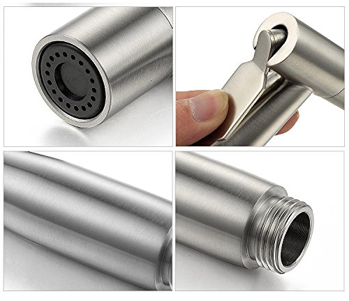 AzureLuxe Cloth Diaper Sprayer - Complete Set Premium Stainless Steel Hand Held Diaper Sprayer Kit for Toilet Attachment with T-Adapter and Explosion Free Hose