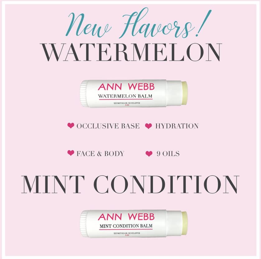 ANN WEBB Balm Lip Moisturizer for Dry Lip Care - Organic Lip Balm for Chapped Lips - Anti-aging - UV protecting Lip Repair for Hydrating Lips Oversized - Best Balm - Original .5oz