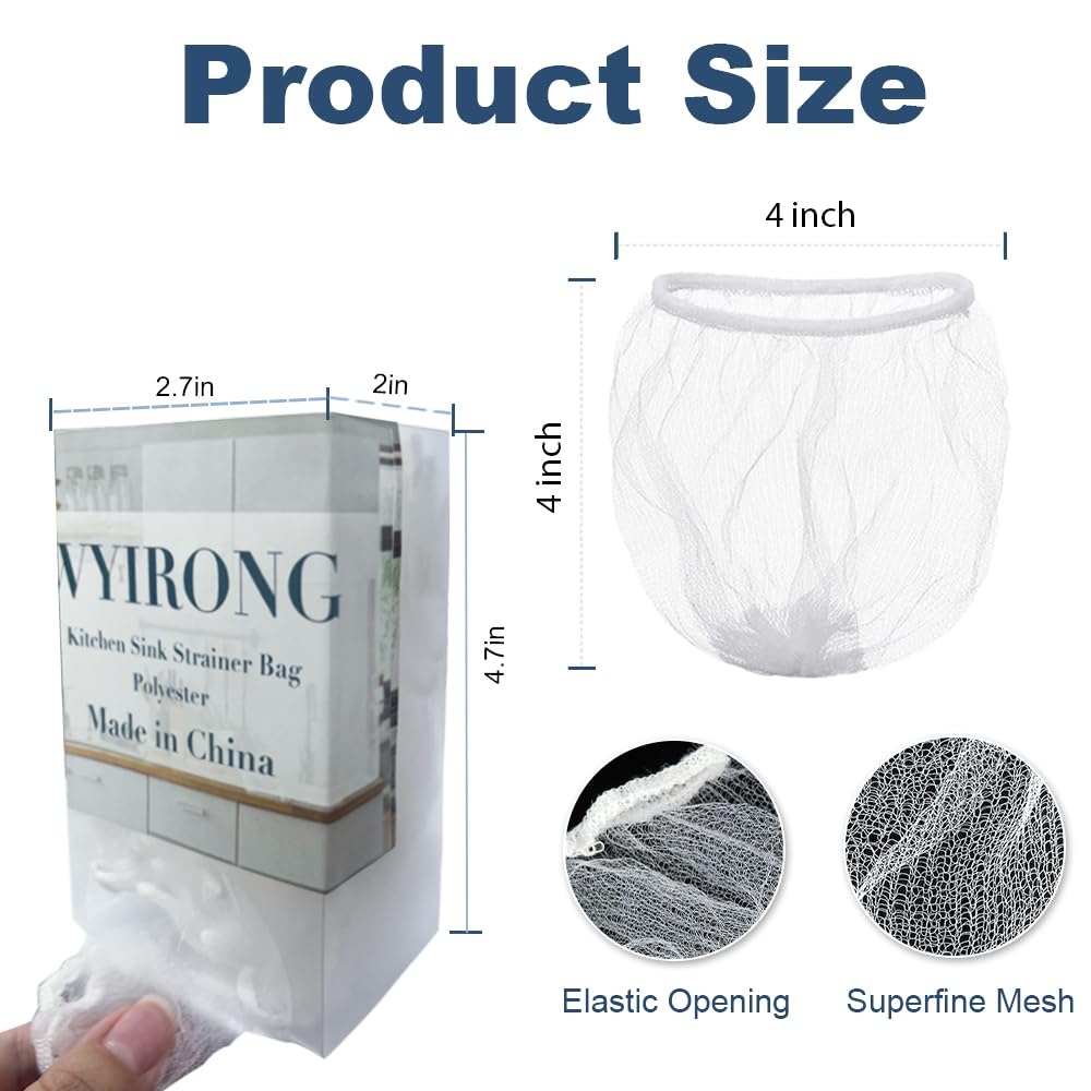 250 PCS Kitchen Disposable Mesh Sink Strainer Bag and PP Extraction Box Fits Sink Strainer Elastic Anti-Clogging Eco-Friendly Sink Drain Strainer Collecting Kitchen Food Waste Garbage