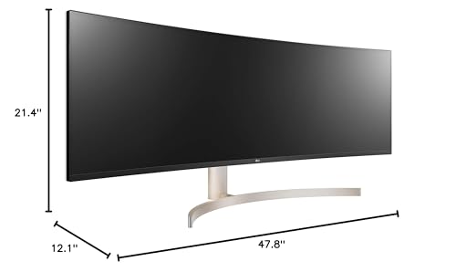 LG 49WL95C-WE 49 Inch 32:9 Curved DQHD (5120 x 1440) IPS UltraWide Monitor with HDR10, USB-C and 3-Side Virtually Borderless Display, Silver (Renewed)