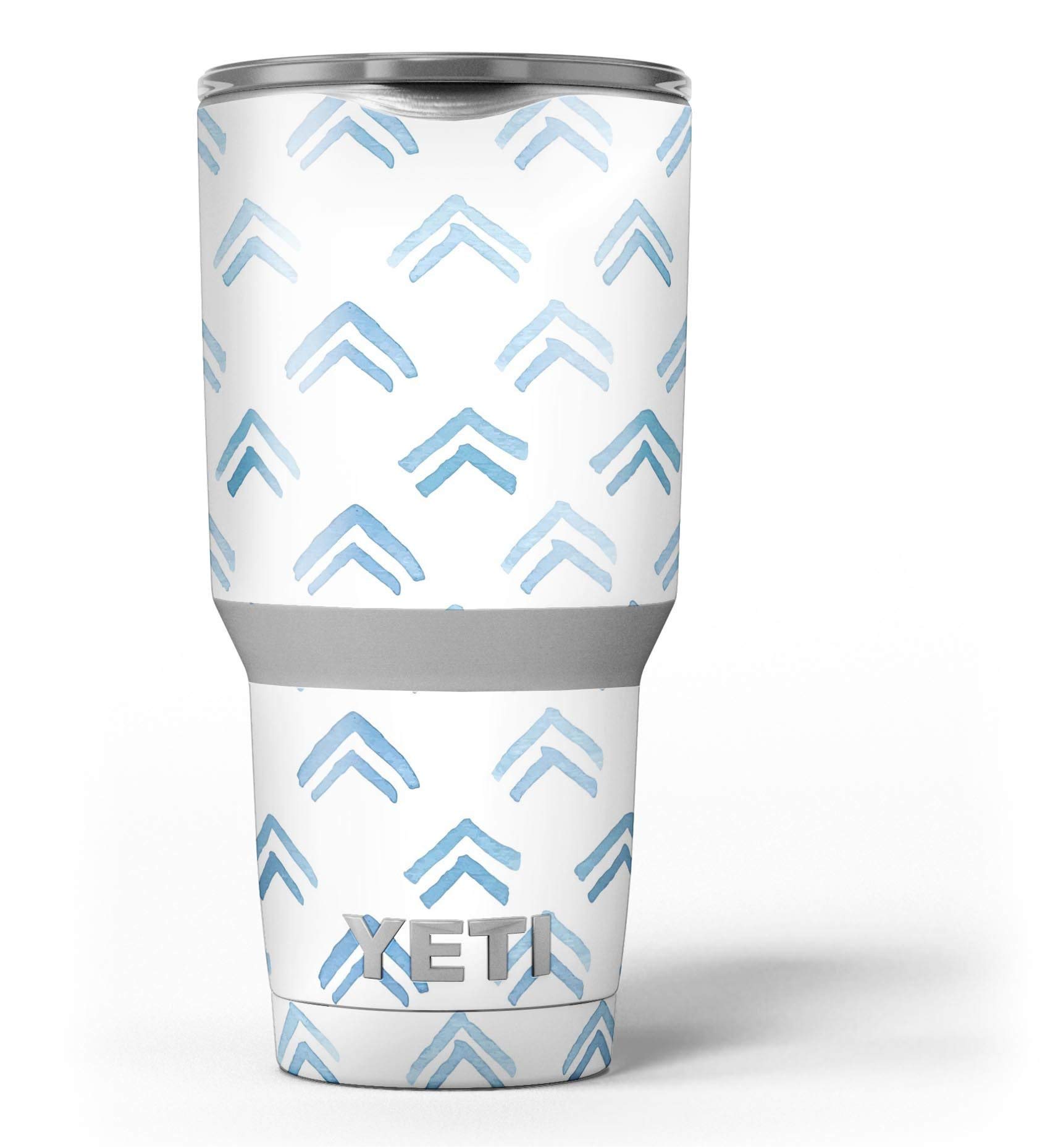 Design Skinz The Blue Upwards Arrow Pattern - Skin Decal Vinyl Wrap Kit Compatible with The Yeti Rambler Cooler Tumbler Cups