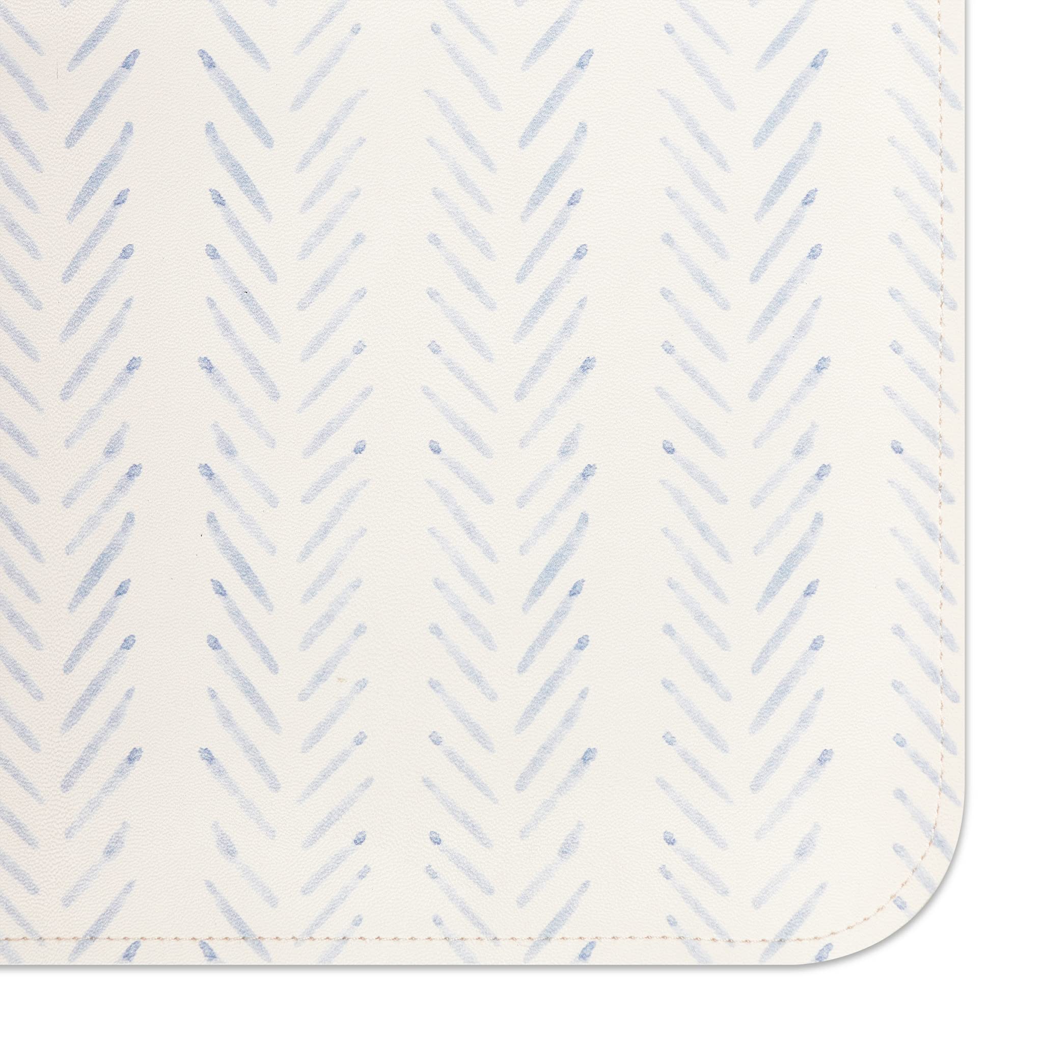 Lila Mae Baby Changing Mat - Wipeable, Portable Changing Pad, Travel Changing Mat for Baby or Small Toddler, Easy to Fold or Roll Up - Faux Leather (Herringbone)