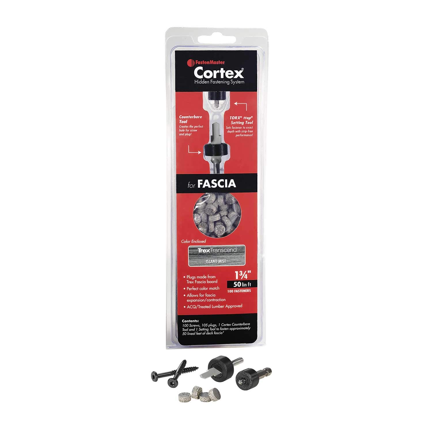 FastenMaster Cortex Fastening System for Trex Fascia - 50 LF - Island Mist