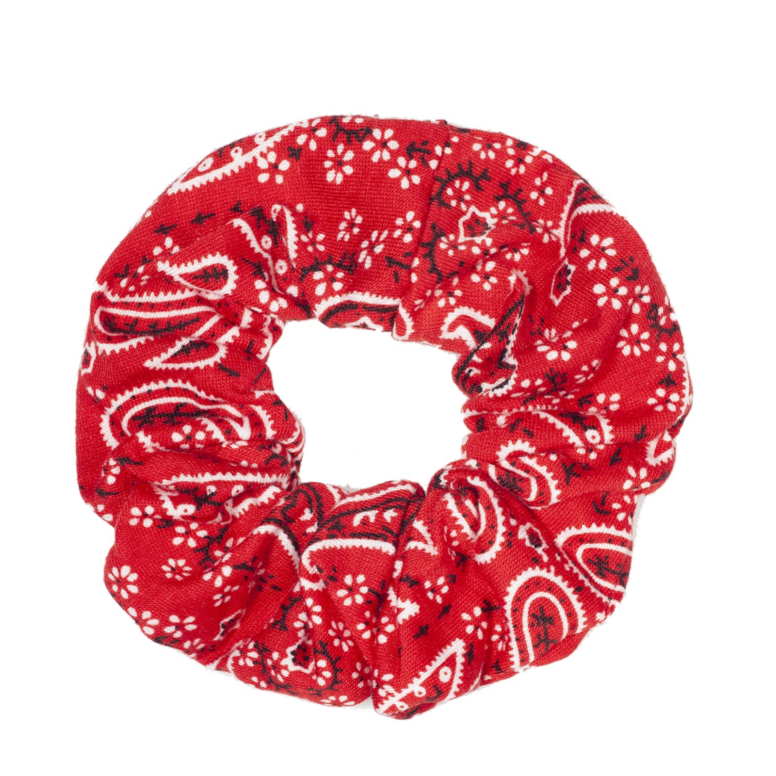 Bandana Print Scrunchies Hair Ties, 5PCS Cotton Hair Elastics for Women