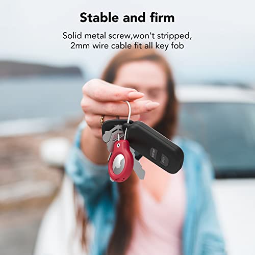 2 Pack AirTag Holders with Keychain - Secure Air Tag Cases and Key Rings for Keys, Luggage and More