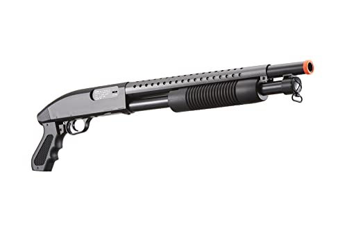 Airsoft Shotgun Metal Barrel Single Shot Pump Action 300 FPS (Airsoft Gun) with Airsoft Tactical Pistol Grip