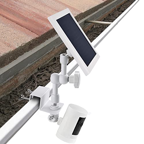 2-in-1 Gutter Mount for Ring Solar Panel, Stick Up Cam Battery, Spotlight Cam Battery and Spotlight Cam Battery Plus/Pro, Perfect Angle to Get Adequate Sunlight for Your Ring Solar Panel - White