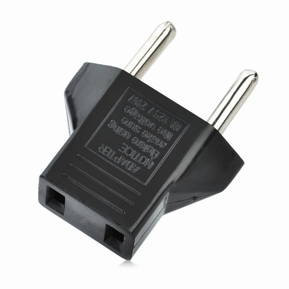 ANRANK U-E1020905AK US USA to EU Europe Travel AC Power Socket Plug Adapter Adaptor Converter (Black, 5-Pack)