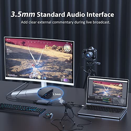 Loya Ark Audio Video Capture Cards 1080p 60fps, 4k HD Capture Card Nintendo Switcher, USB 3.0 Game Capture Card for Live Streaming Video Conferencing Teaching 3ds PS4 PS5 PC Xbox One Camera OBS