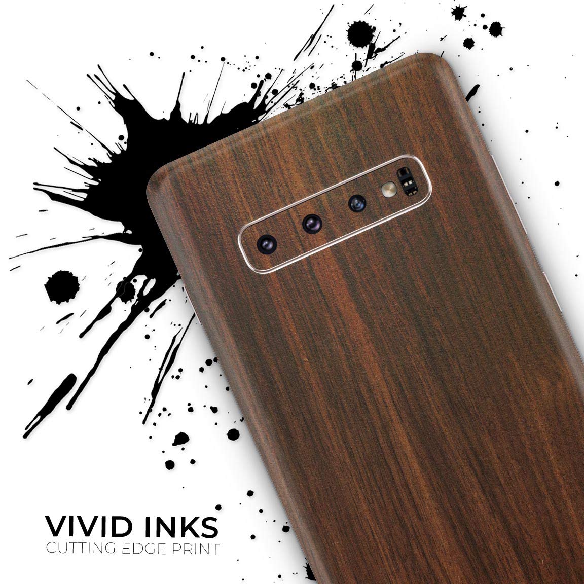 DesignSkinz Dark Walnut Stained Wood Protective Vinyl Decal Wrap Skin Cover Compatible with The Samsung Galaxy S20 (Screen Trim & Back Glass Skin)