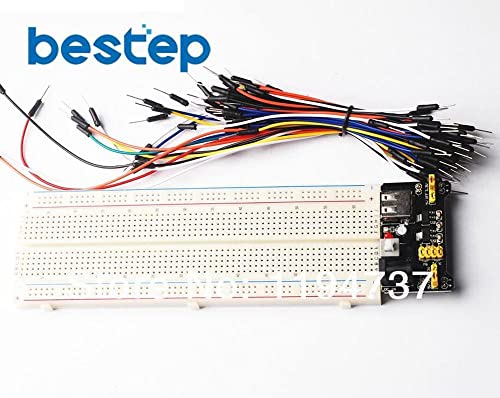 3.3V/5V MB102 Breadboard Power Module MB-102 830 Points Solderless Prototype Bread Board kit 65 Flexible Jumper Wires