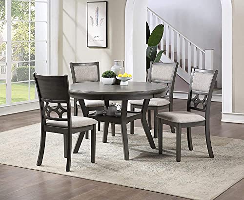 New Classic Furniture Mitchell 5-Piece Dining Set with 1 Table and 4 Chairs, Gray