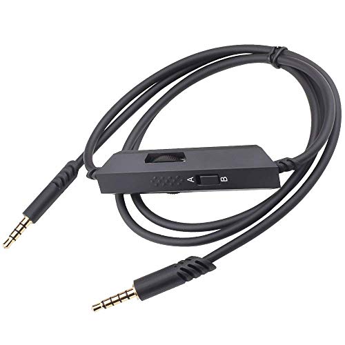 Alitutumao Replacement A10 A40 Cord Aux Cable with A&B Modes Inline Mute Volume Control and Mic Compatible with Astro A10 A40 A30 A50 Gaming Headsets to PC Mobile MixAmp PS4 and More