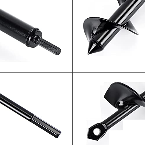 2 Pack Auger Drill Bit for Planting 3"x12" and 1.6"x9" Spiral Drill for Planting Flower Garden Auger Hex Drive Drill, Hole Digger Auger Set for 3/8β Hex Drive Drill