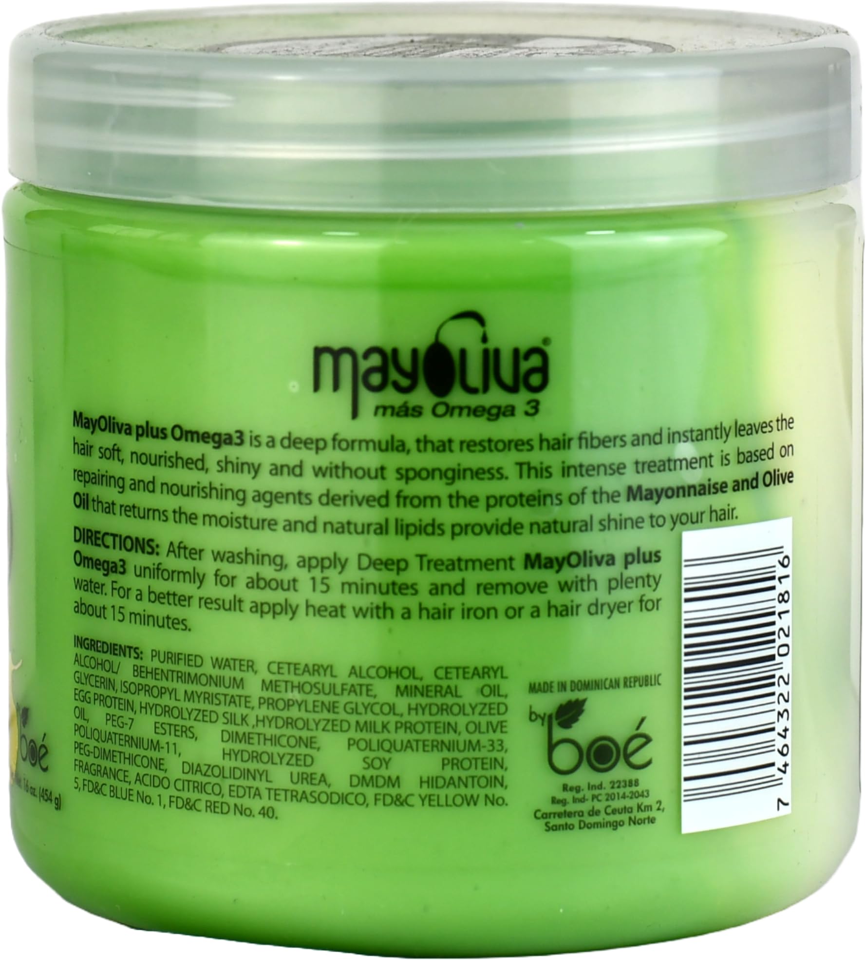 BOE Mayoliva Omega 3 Intensive Conditioning Therapy for Dry and Damaged Hair - 16 Oz, 16 Ounces